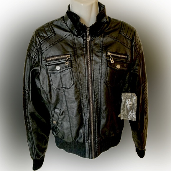 YMI | Jackets & Coats | Ymi Womens M 8 Black Zip Front Faux Leather ...